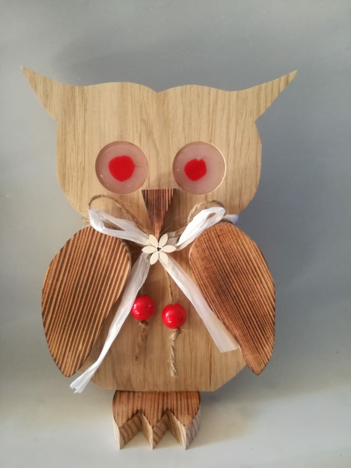 Kleine Eule mit roten Glasaugen – halo-deko